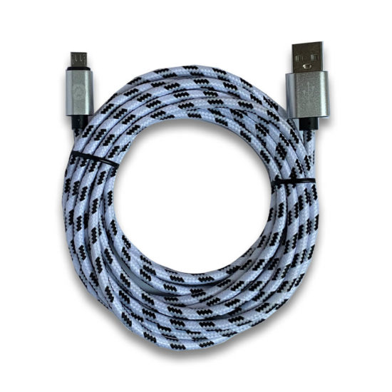 White Alu AiM Micro USB Cable - Aimcontrollers