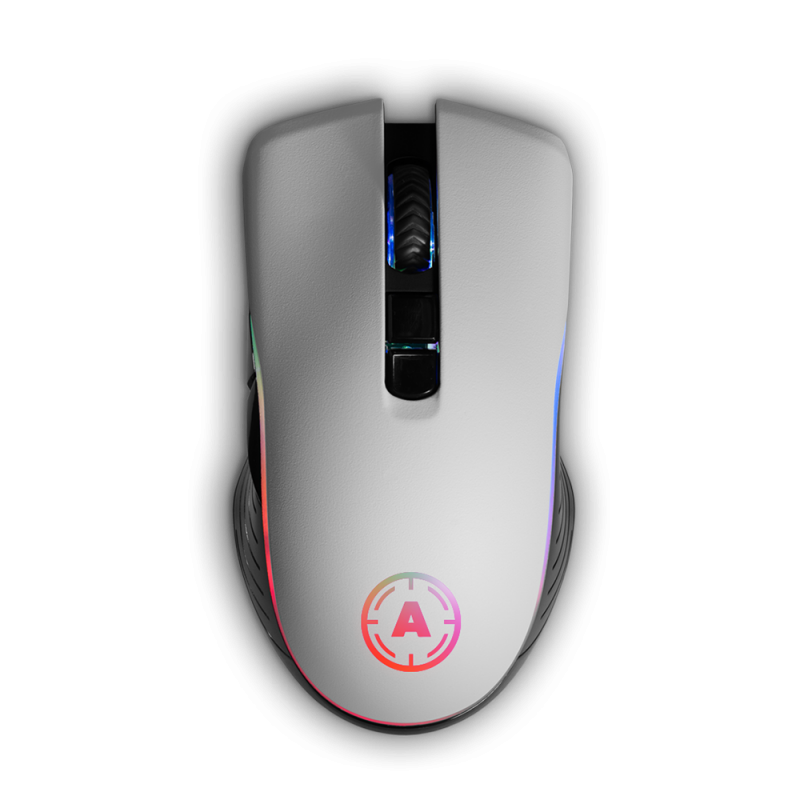 Aim White Matte RGB Mouse - Aimcontrollers