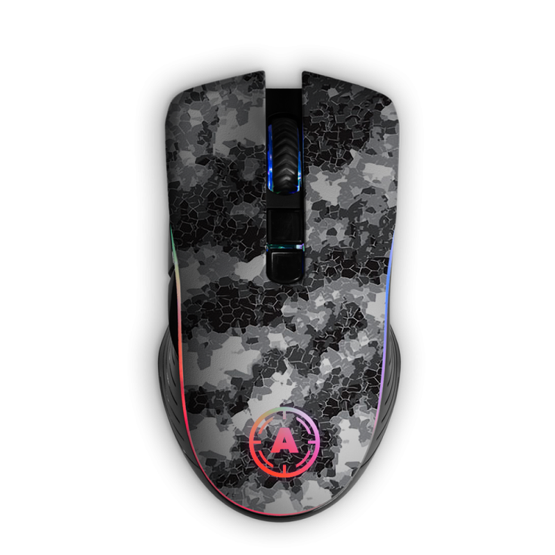 Aim Digi Camo White RGB Mouse - Aimcontrollers