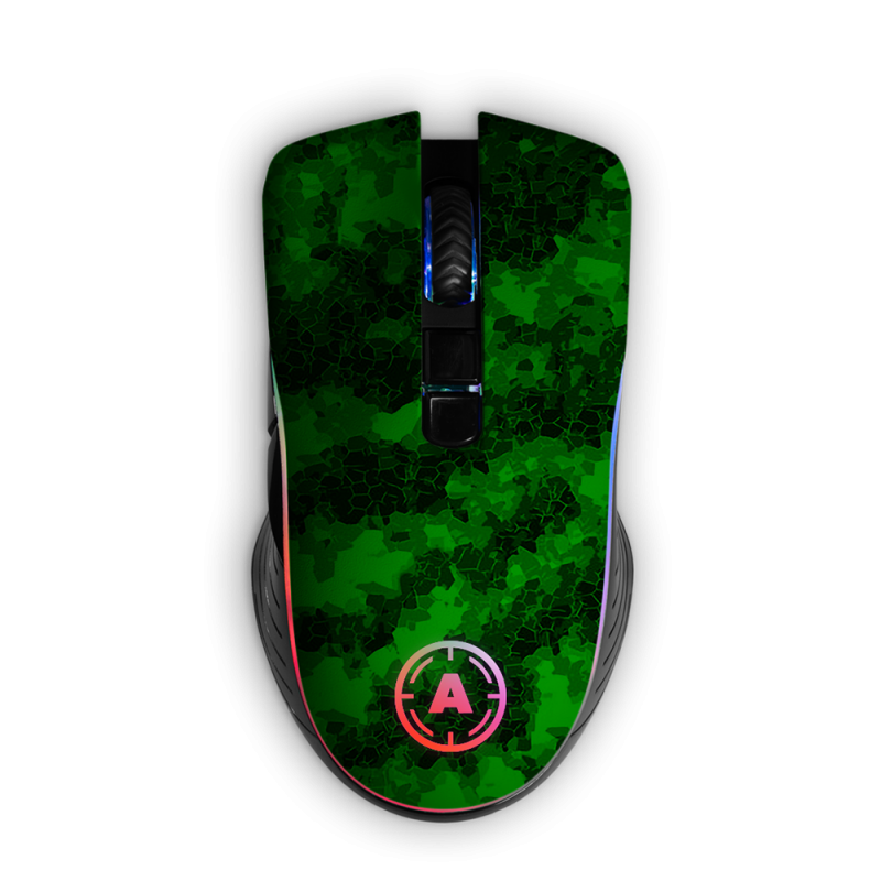 Aim Digi Camo Green RGB Mouse - Aimcontrollers