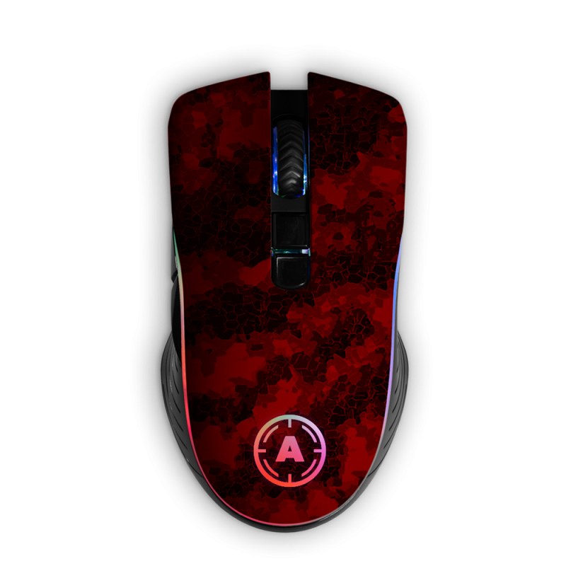 Aim Digi Camo Red RGB Mouse - Aimcontrollers