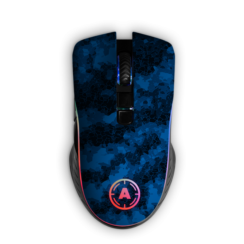 Aim Digi Camo Blue RGB Mouse - Aimcontrollers