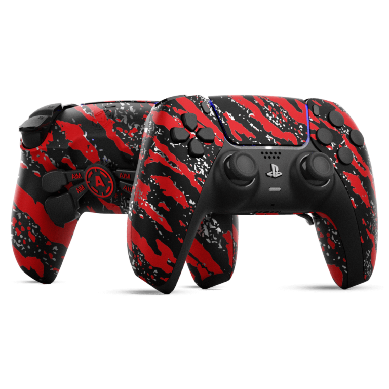 Camo Red Fullprint PS5 Aim Controller - Aimcontrollers